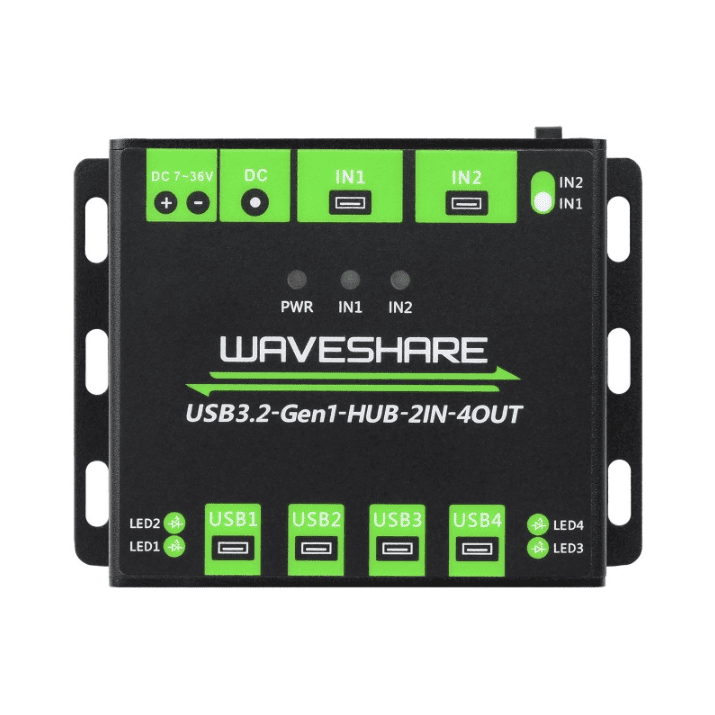 USB HUB industrijski, 4 USB 3.2 Porta, 2 ulaza (input switch), Multi ...